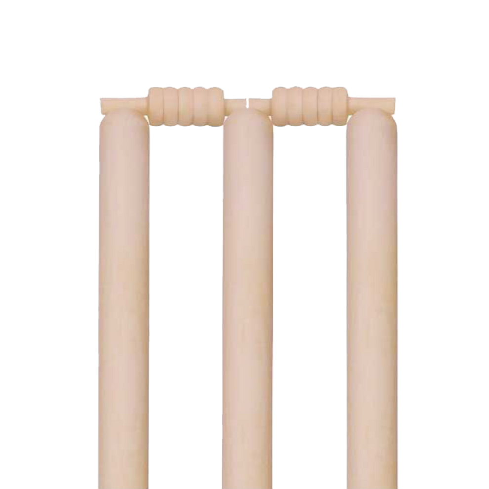 WOODEN STUMPS NATURAL With Bails Set of 6Pcs – Spartan Sports